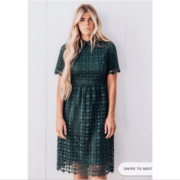JessaKae | Dresses | Jessakae Romantic Collared Lace Dress Short Sleeve ...
